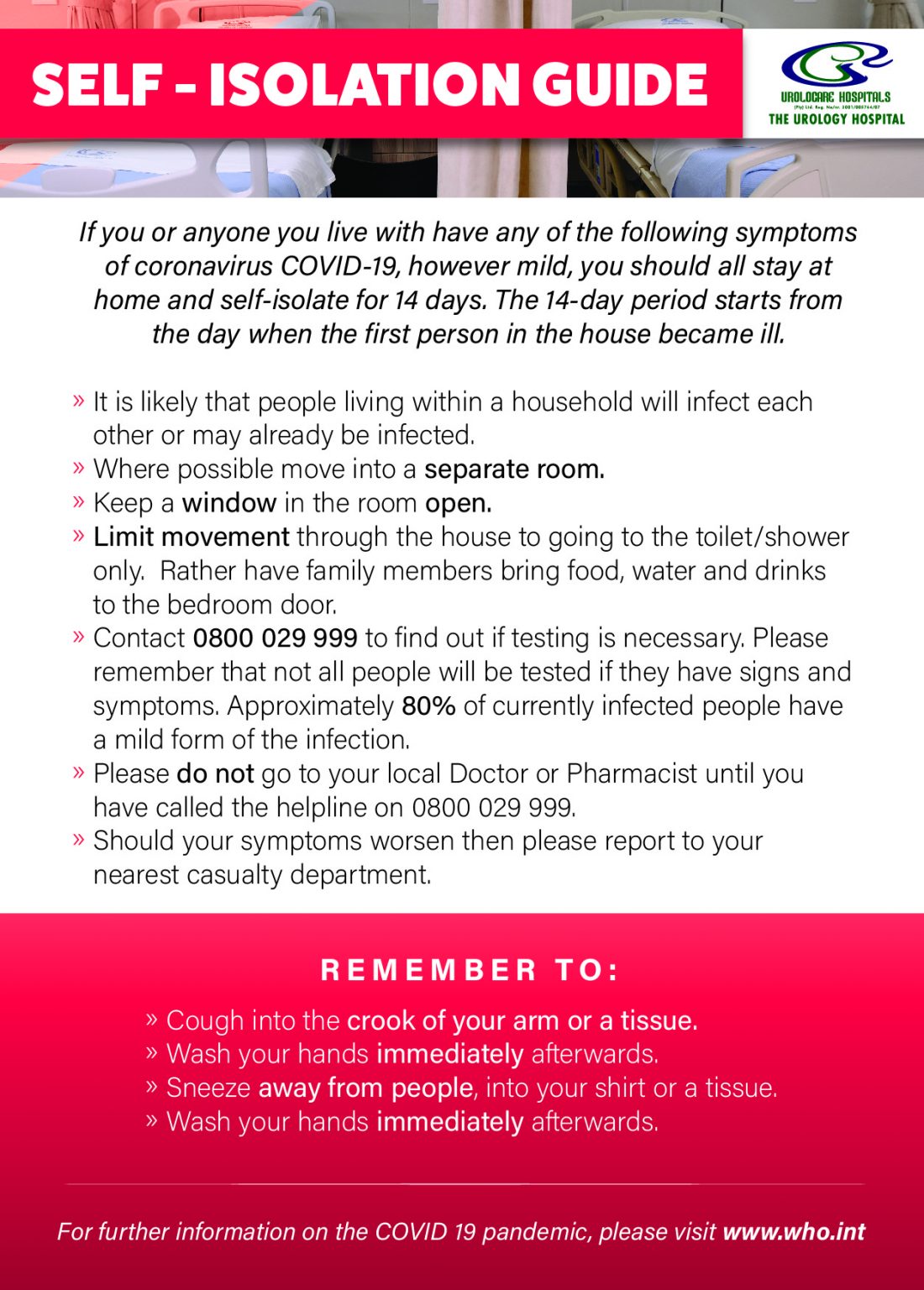 Covid-19: Self-Isolation - Urology Hospital